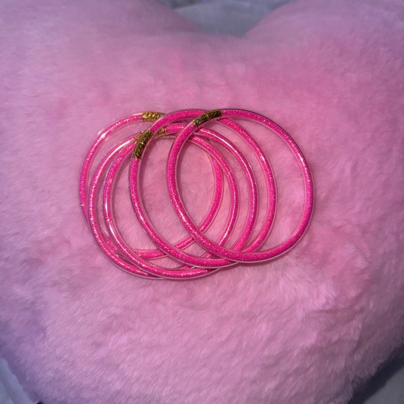 Amazon | Accessories | Bangles Silicone Bracelets Pink Gold Cute ...